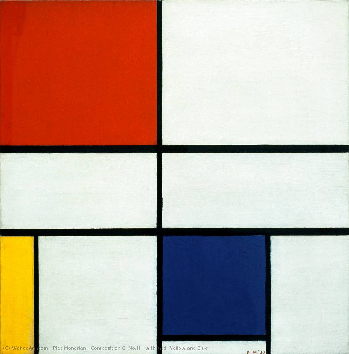 composition c ( Non . III ) avec du rouge , jaune et bleu, 1935 de Piet ...