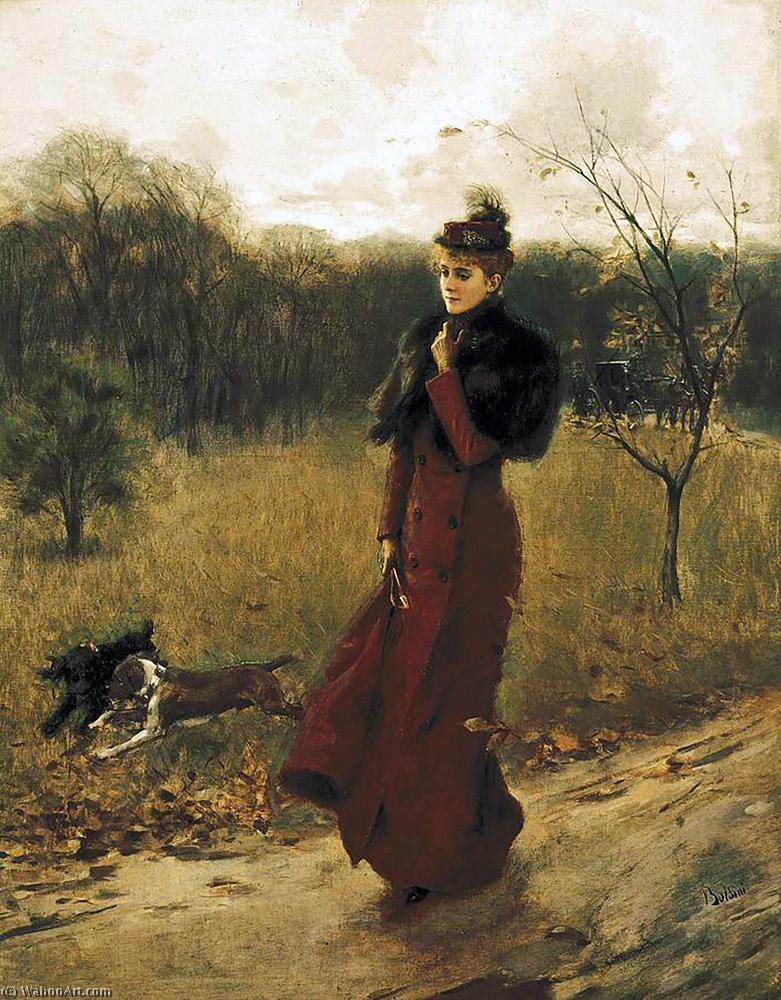 promenade dans le parc dans naples de Giovanni Boldini (1842-1931 ...