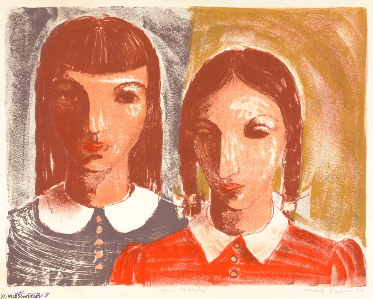 Deux filles de Max Kahn (1902-2005) Max Kahn | WahooArt.com