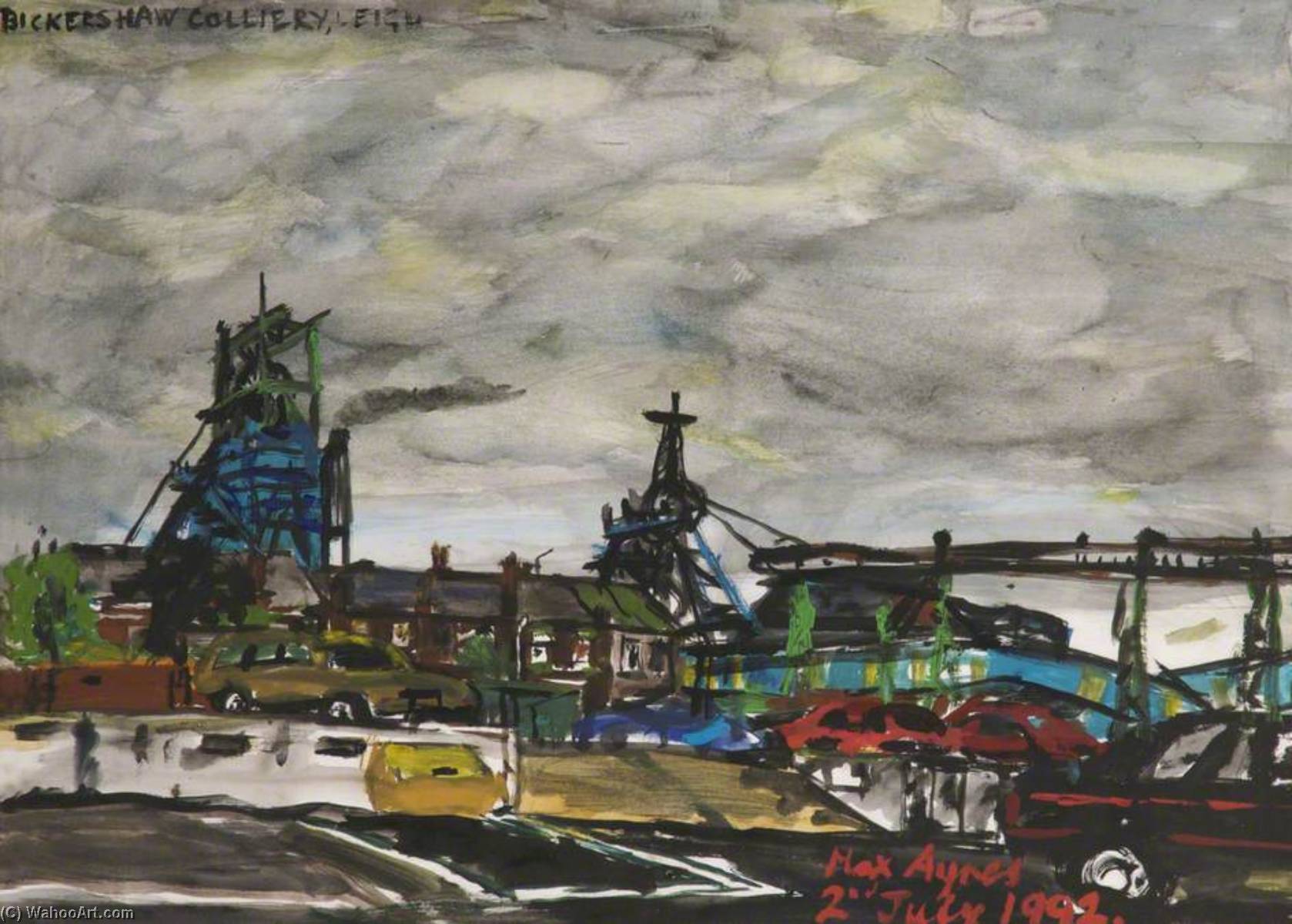 Bickershaw Colliery, View from Management Car Park South West, 1992 de ...