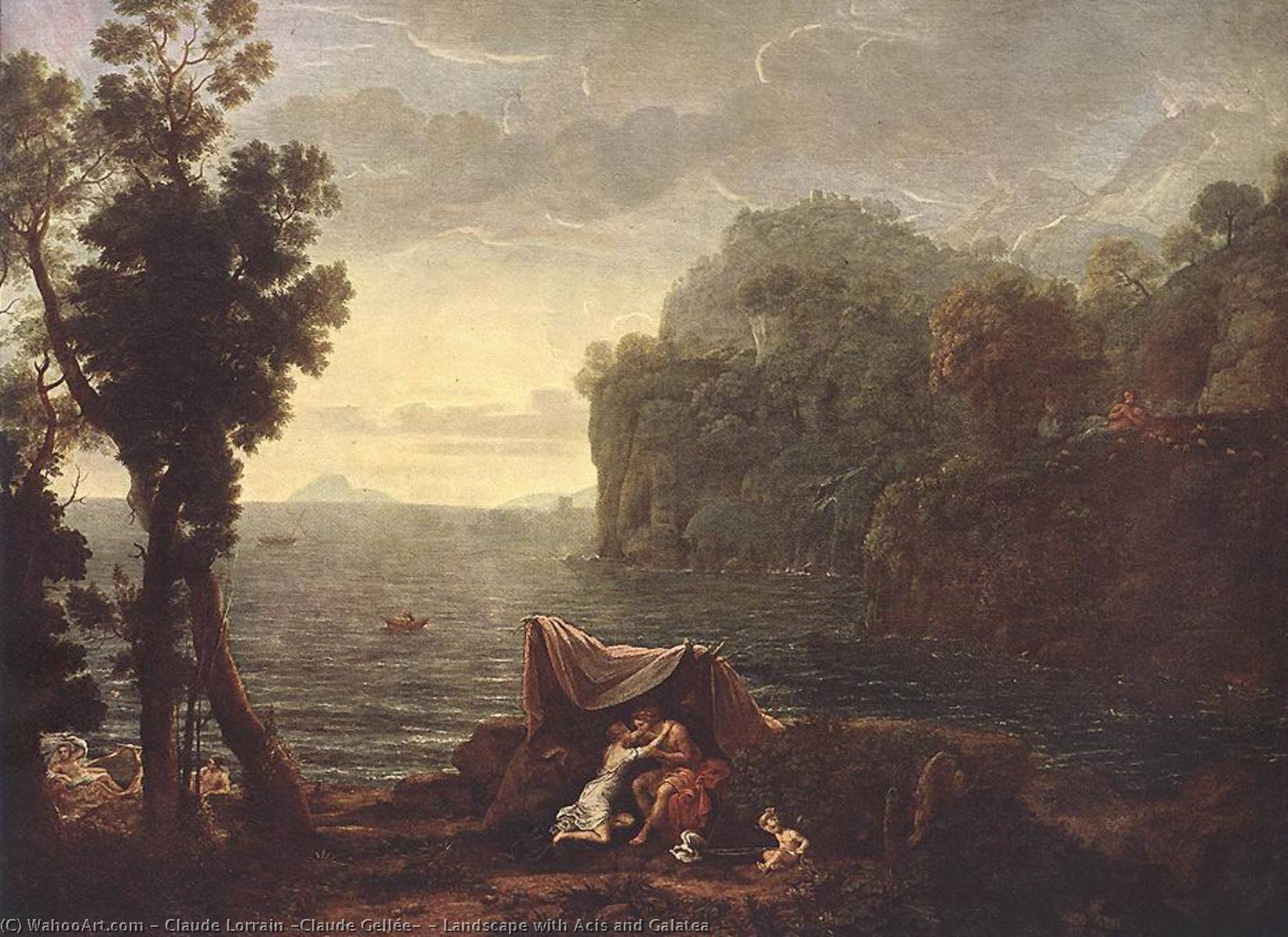 paysage avec Acis et Galatée , 1657 de Claude Lorrain (Claude Gellée ...