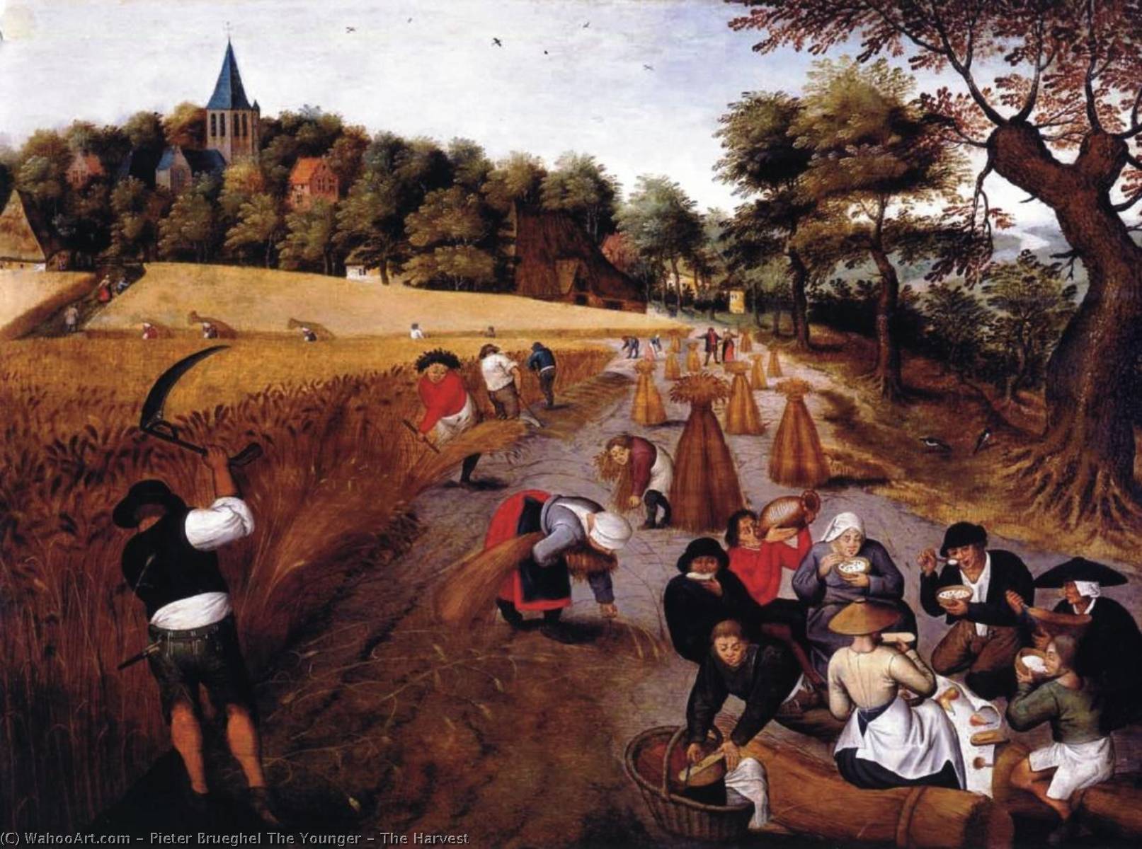 La Moisson, 1621 de Pieter Brueghel The Younger (1564-1636 ...